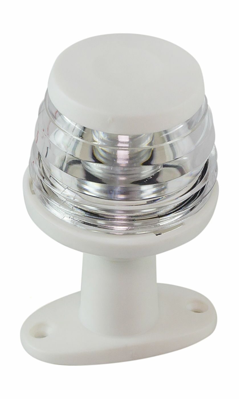 Огонь топовый на стойке 4", белый, пластиковый, 12 В, LED, Ba15d